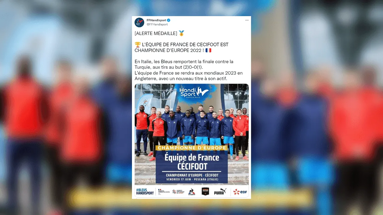 La France est championne d’Europe de cécifoot