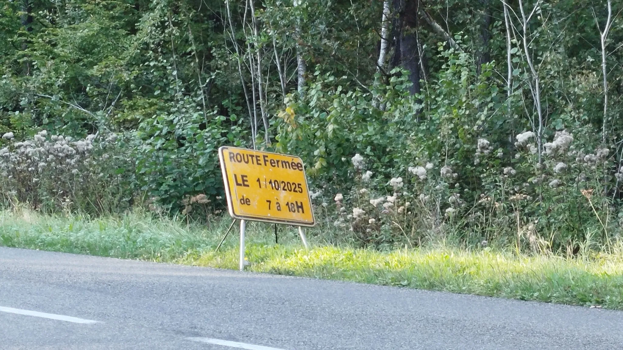 Route fermée toute la journée pour cause de travaux