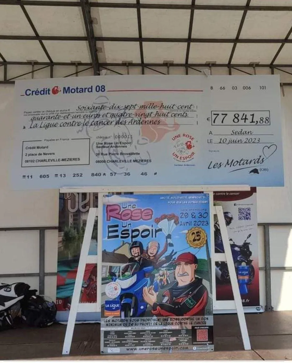 Dans les Ardennes, les motards récoltent plus de 77 000€ pour la ligue contre le cancer