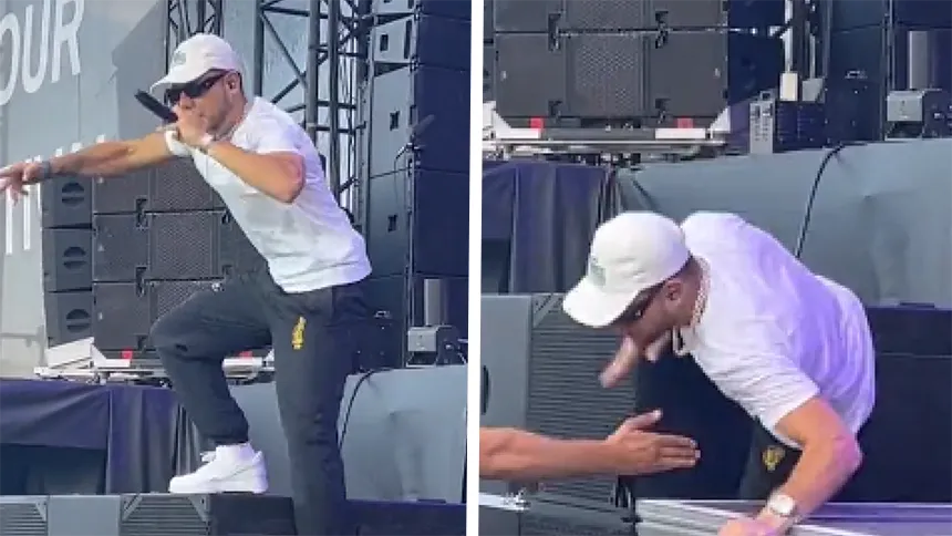 Plk se fracture le doigt après sa chute sur la scène du Dour Festival