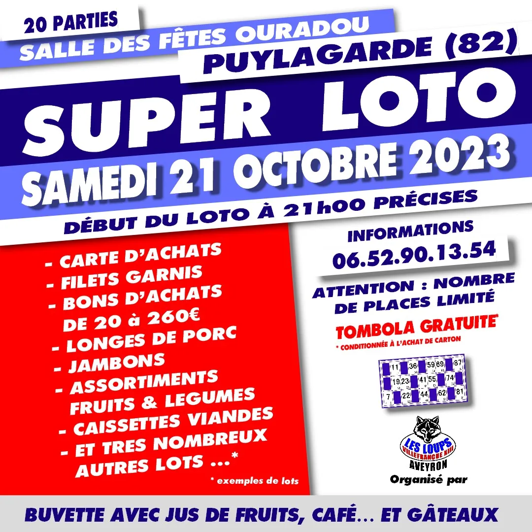 Puylagarde (82) : Grand Loto en 20 parties