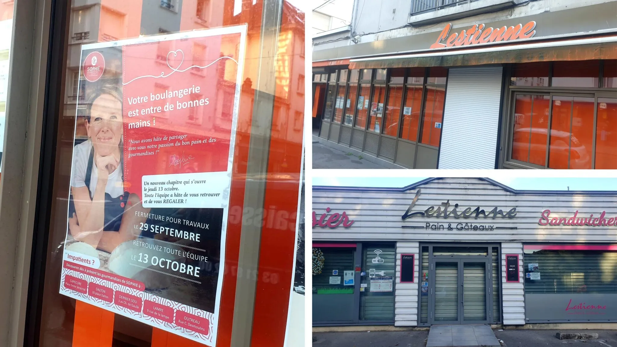 Deux boulangeries Lestienne rachetées par l'enseigne Sophie Lebreuilly