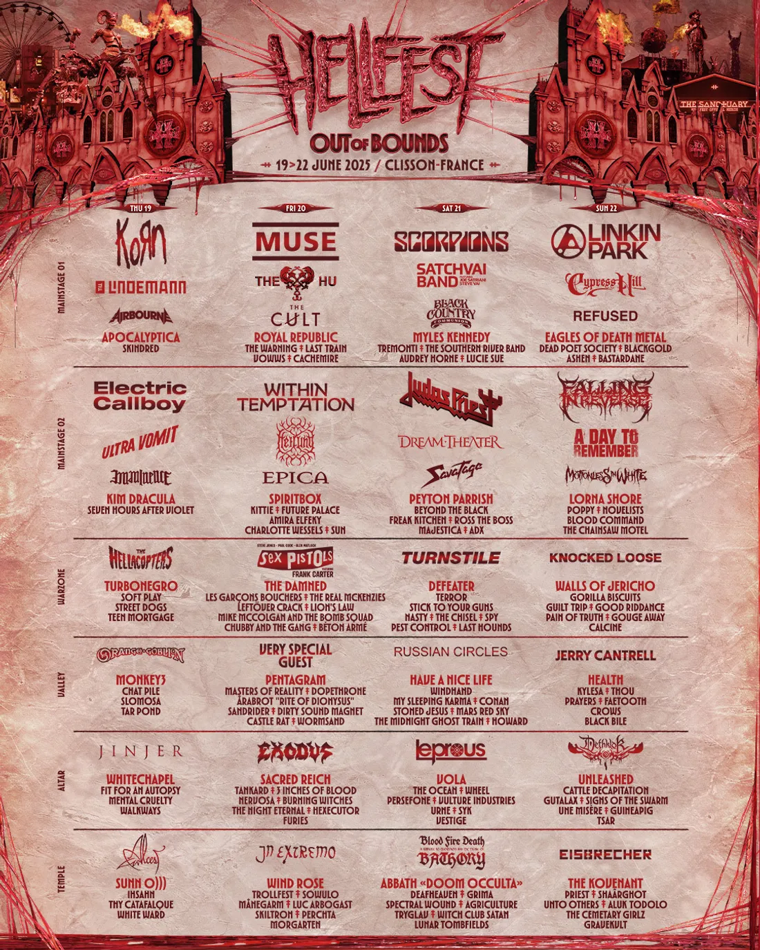 Hellfest 2025 : l'affiche - Spirit of Metal webzine