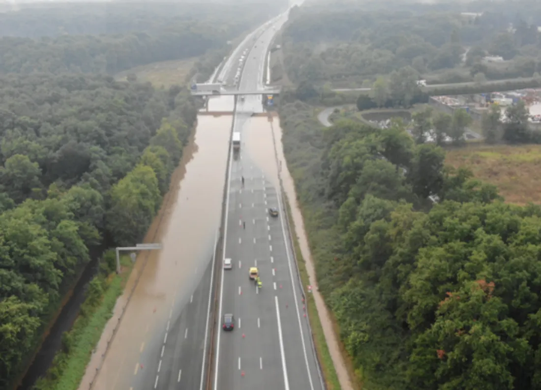 Fortes pluies : l'A11 sous les eaux en Eure-et-Loir