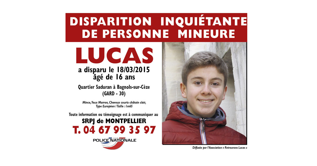 Ado disparu en 2015 : le corps de Lucas Tronche retrouvé